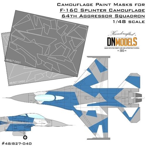 DN Models 48-827-040 Camouflage Paint Masks For F-16C Blue Splinter Aggressor