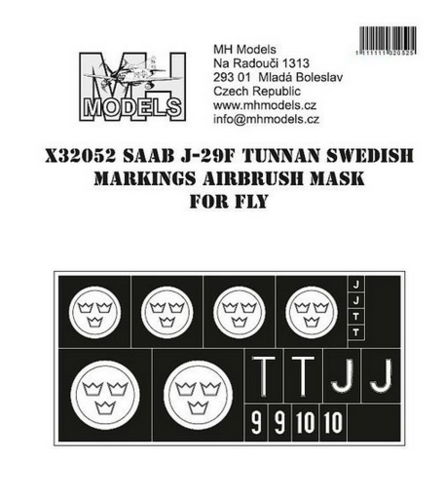 MH Models X32052 SAAB J-29F Tunnan Swedish Markings