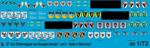 Peddinghaus-Decals 1663 Unit Markings Stukageschwader 1 And 3
