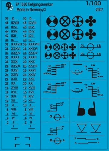 Peddinghaus-Decals 1560 Deep Markings For Ships Black Print