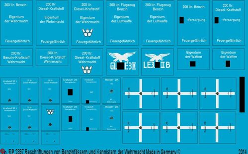 Peddinghaus-Decals 2897 Markings For German Jerry Cans And Petrol Drums