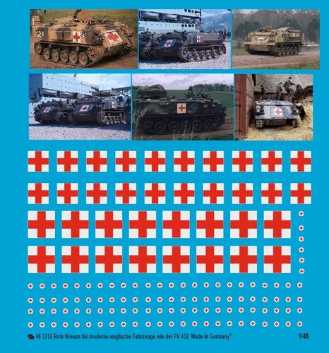 Peddinghaus-Decals 3312 Red Crosses For English Ambulance Tanks Type FV 432