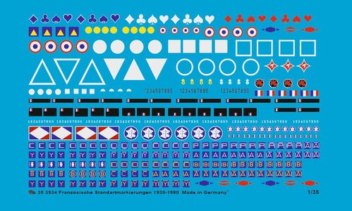 Peddinghaus-Decals 3534 French Standard Markings 1930-1980