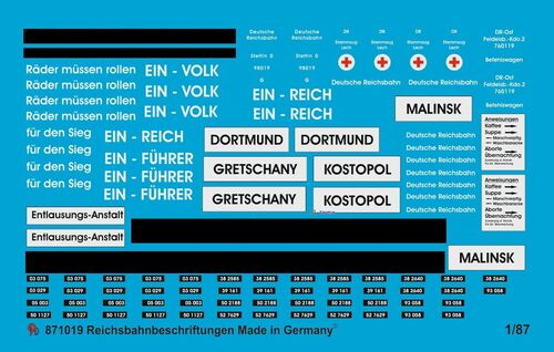Peddinghaus-Decals 1019 Reichsbahn Markings For Steamers - Waggons And Train Stations