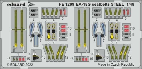 Eduard FE1269 EA-18G seatbelts Steel Hobby Boss