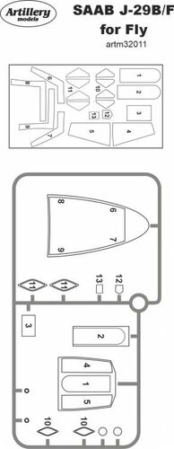 ARTILLERY Models 32011 Saab J29 F/B Tunnan