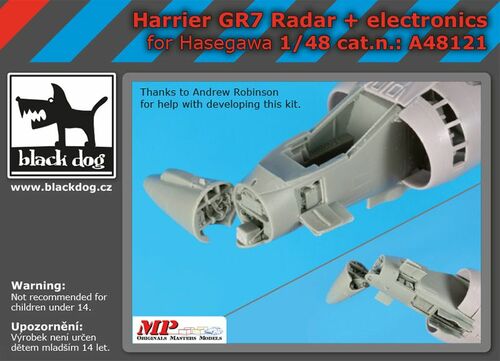 Black Dog A48121 Harrier GR7 radar + electronics for Hasegawa