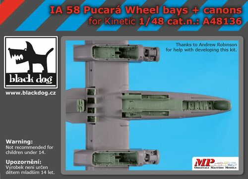 Black Dog A48136 IA 58 Pucará wheel bays + canons for Kinetic