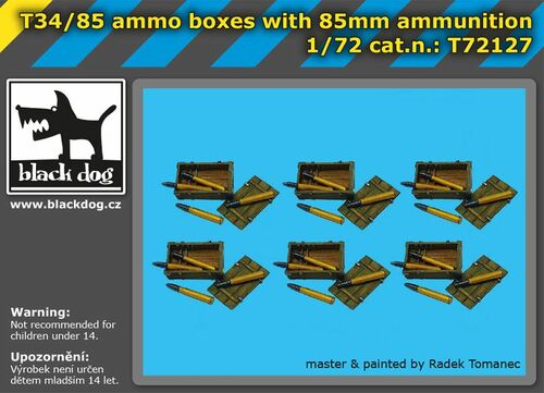 Black Dog T72127 T34/85 ammo boxes with 85mm ammunition