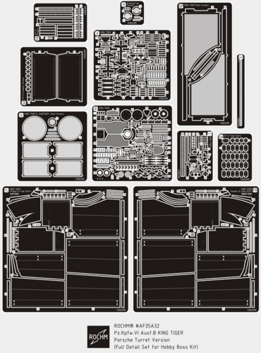 Rochm Model AF35A32 Pz.Kpfw.VI Ausf.B KING TIGER Porsche Turret Version (Full Detail Set for Hobby Boss Kit)