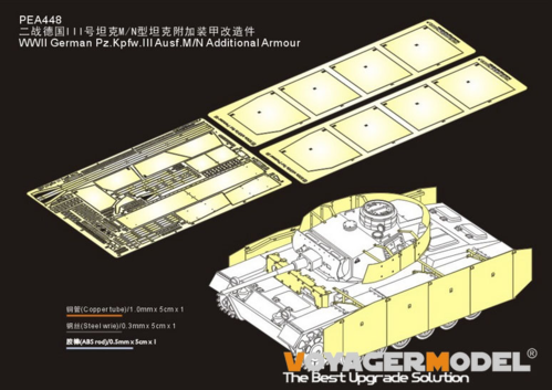 VoyagerModel.Co.Ltd PEA448 WWII German Pz.Kpfw.III Ausf.M/N Additional Armour