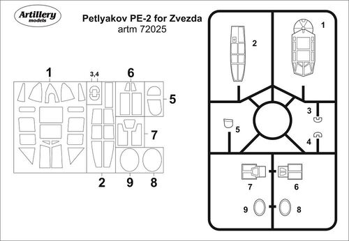 ARTILLERY Models 72025 Petlyakow Pe-2 for Zvezda
