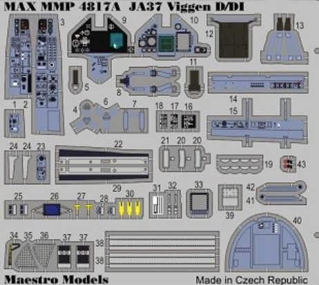 Maestro Models P4817A SAAB JA37D/ DI Viggen interior