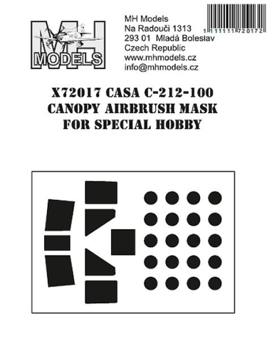 MH Models X72017 CASA C-212-100 canopy airbrush mask