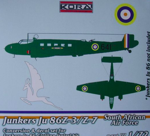 Kora Models C7252 Junkers Ju86Z-3/Z-7 South African Air Force East Africa Part 3