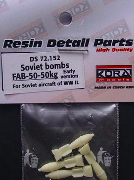 Kora Models DS72152 Soviet bombs FAB-50 early variant 4x50kg