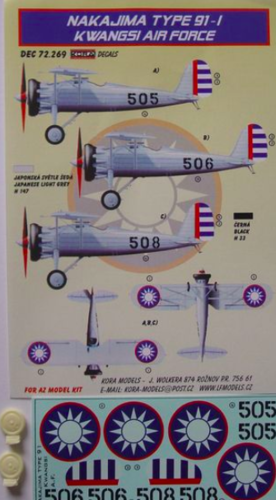 Kora Models Dec72269 Nakajima Type 91-1 Kwangsi