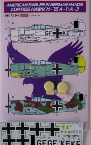 Kora Models Dec72246 Curtiss Hawk H.75A-1&A-3 Luftwaffe