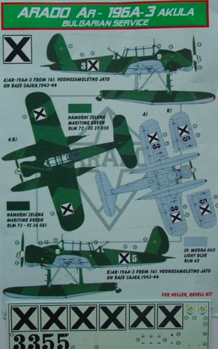 Kora Models Dec72127 Arado Ar-196A-3 Bulgaria