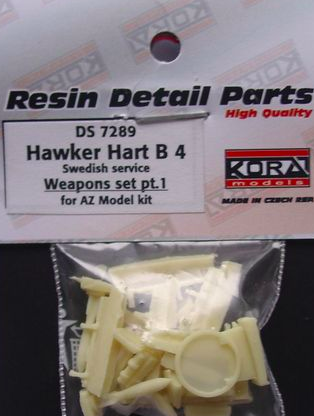 Kora Models DS7289 Hawker Hart B 4 -Swedish-Weapons set I