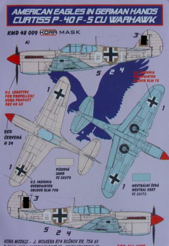 Kora Models KMD48009 Curtiss P-40F-5 Warhawk Luftwaffe