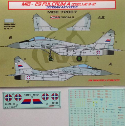 Kora Models MDE72007 MiG-29 Fulcrum A Serbia