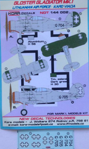 Kora Models NDT144002 Gloster Gladiator MK.I. - Lithuanian air force