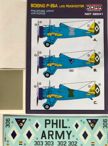 Kora Models NDT32041 Boeing P-26A Peashooter Philippines AF