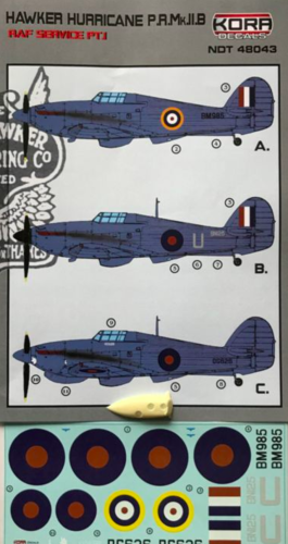 Kora Models NDT48043 Hawker Hurricane PR Mk.IIB Part 1 (RAF Service)
