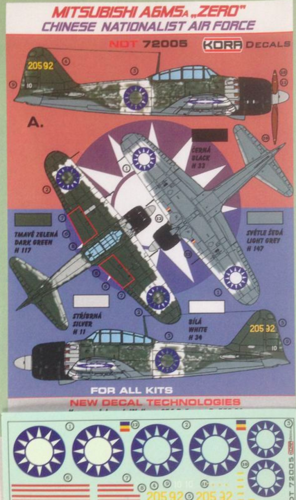Kora Models NDT72005 Mitsubishi A6M5a Chinese nacionalist