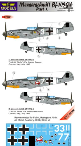 LF Models C72221 Messerschmitt Bf 109G-6 Comiso cartoon part 1.