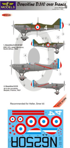 LF Models C72129 Dewoitine D.510 over France