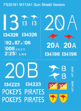 Firestorm Models 35161 Australian M113 0.50 Cal Vietnam (Dry Transfers)
