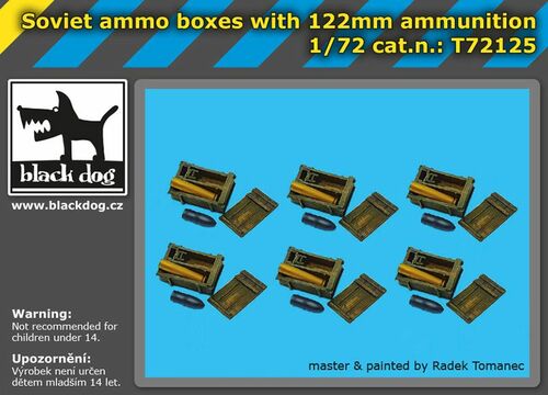 Black Dog T72125 Soviet ammo boxes with 122mm ammunition