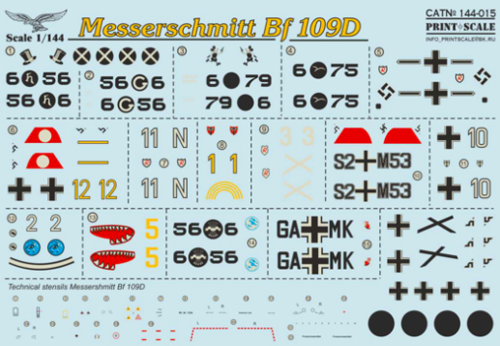 Print Scale 144-015 Messershmit BF-109 D