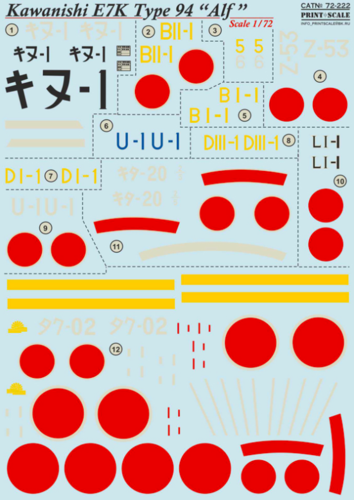 Print Scale 72-222 Kawanishi E7K Type 94 Alf