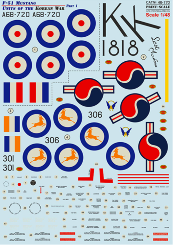 Print Scale 48-170 F-51 Mustang. Units of the Korean War. Part 1