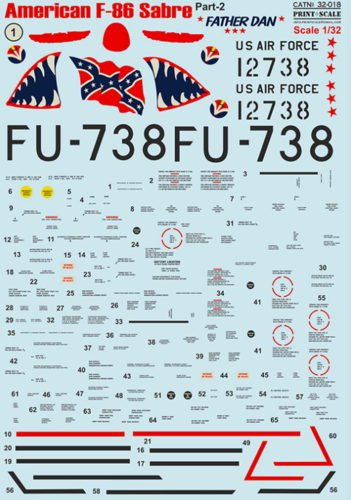 Print Scale 32-018 F-86E Sabre Part 2 The complete set 2,5 leaf