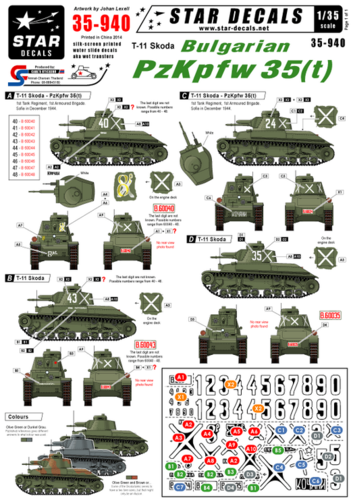 Star-Decals 35-940 Bulgarian PzKpfw 35(t).