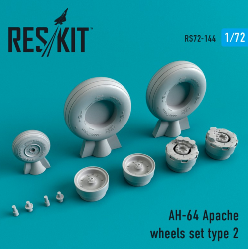 DISCONTINUED RES/KIT 72-0144 AH-64 Apache wheels set Type 2
