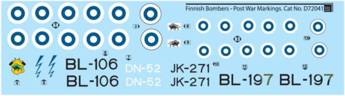 SBS Model D72041 Finnish Bombers - Post War Markings