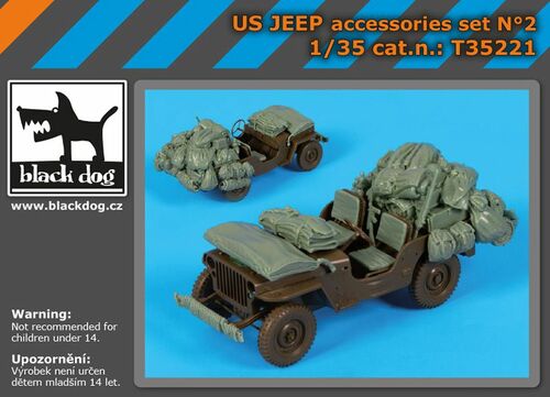 Black Dog T35221 US jeep accessories set for Tamiya