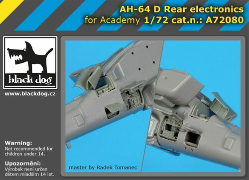 Black Dog A72080 AH-64 D Rear electronics for Academy