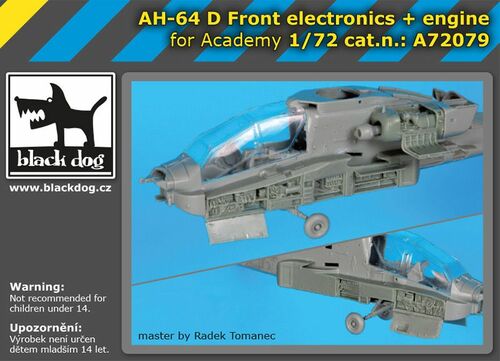 Black Dog A72079 AH-64 D Front electronics + engine for Academy