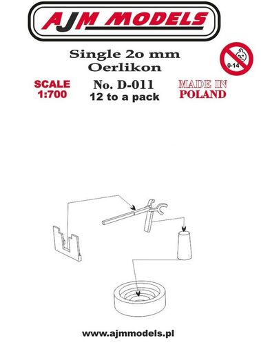 AJM Models D-011 Single 2o mm Oerlikon