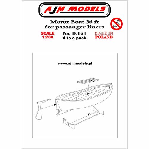 AJM Models D-051 Motor Boat 36 ft. for passenger liners