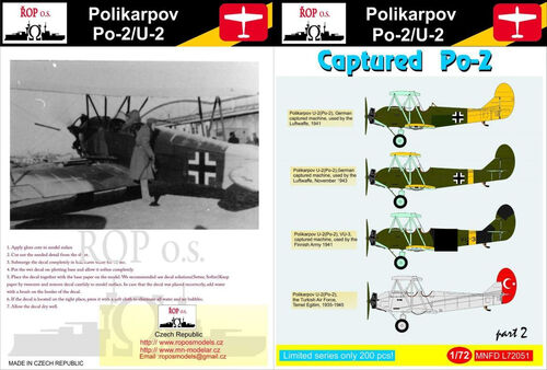 Ropos Models MNFDL72051 Polikarpov Po-2/U-2 - Captured Po-2