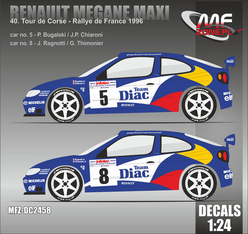 MF-Zone DC2458 Renault Megane Maxi Bugalski, Ragnotti - Tour de Corse 1996