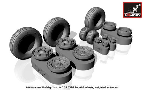 Armory Models Group AW48405 Hawker-Siddeley "Harrier" GR.7/GR.9/AV-8B wheels, weighted