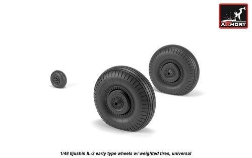 Armory Models Group AW48034 Iljushin IL-2 Bark (early) wheels w/ weighted tires